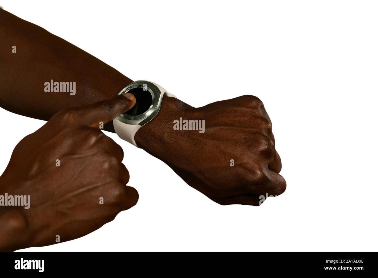 Close up man using smartwatch hi-res stock photography and images - Alamy