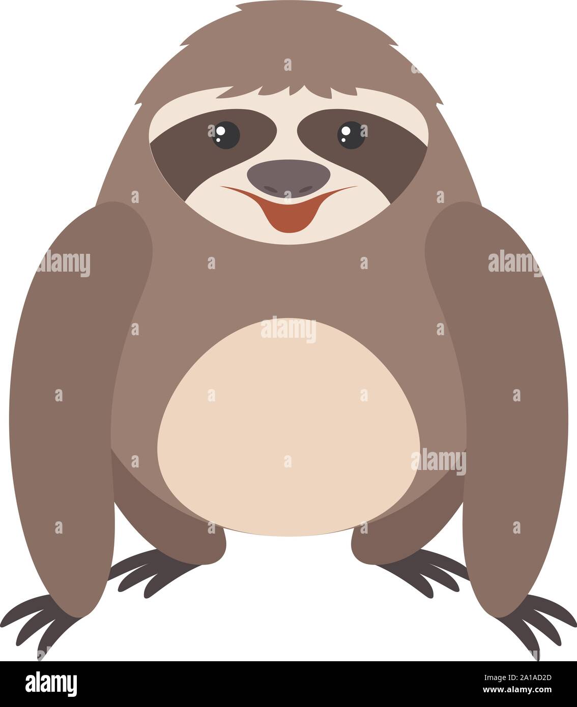 Happy sloth, illustration, vector on white background Stock Vector ...