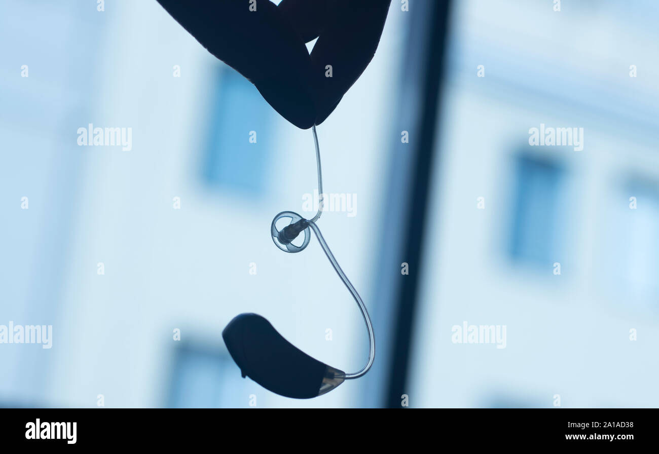 Digital modern technology for deaf people micro hearing aid Stock Photo ...