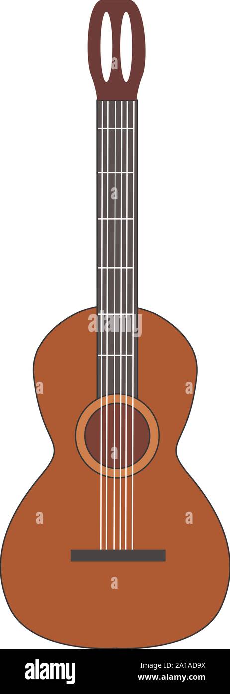 Guitar, illustration, vector on white background Stock Vector Image ...