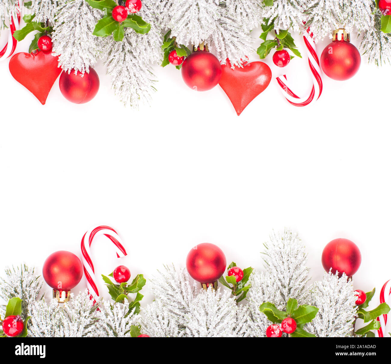 Christmas card. Xmas background with green Xmas tree branch, winter ...