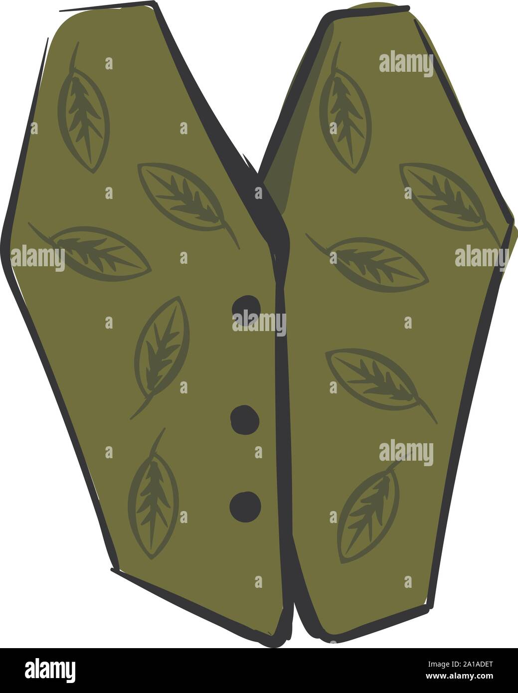 Green vest, illustration, vector on white background Stock Vector Image ...