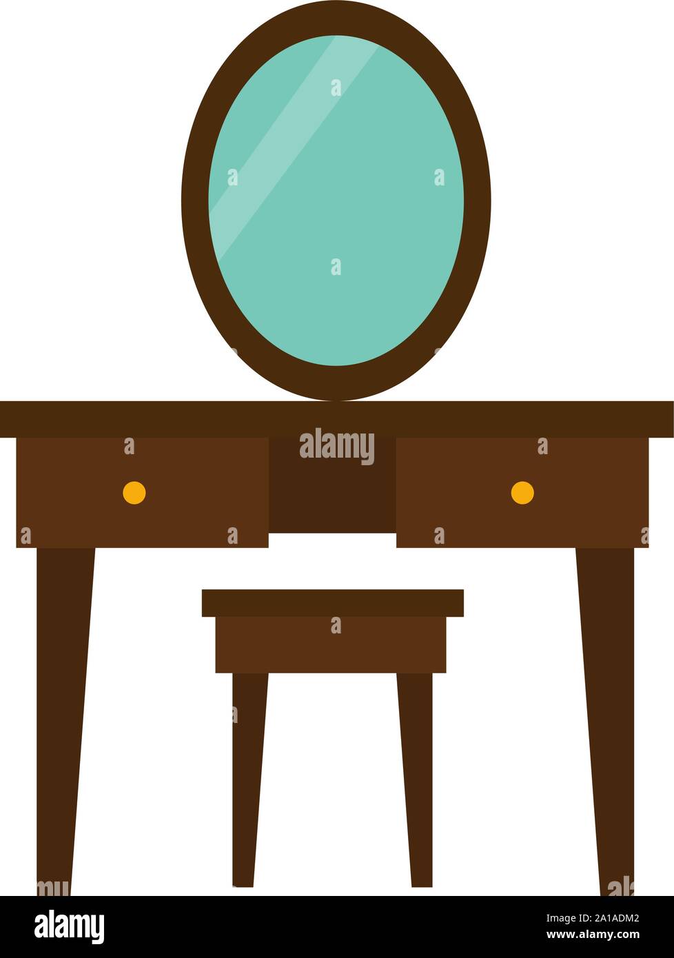 Dressing table, illustration, vector on white background Stock Vector ...