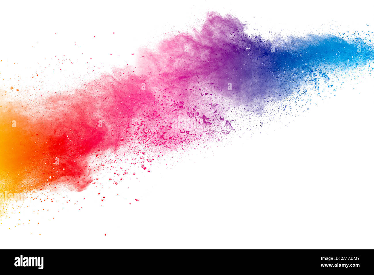 Colorful powder explosion on white background.Pastel color dust ...