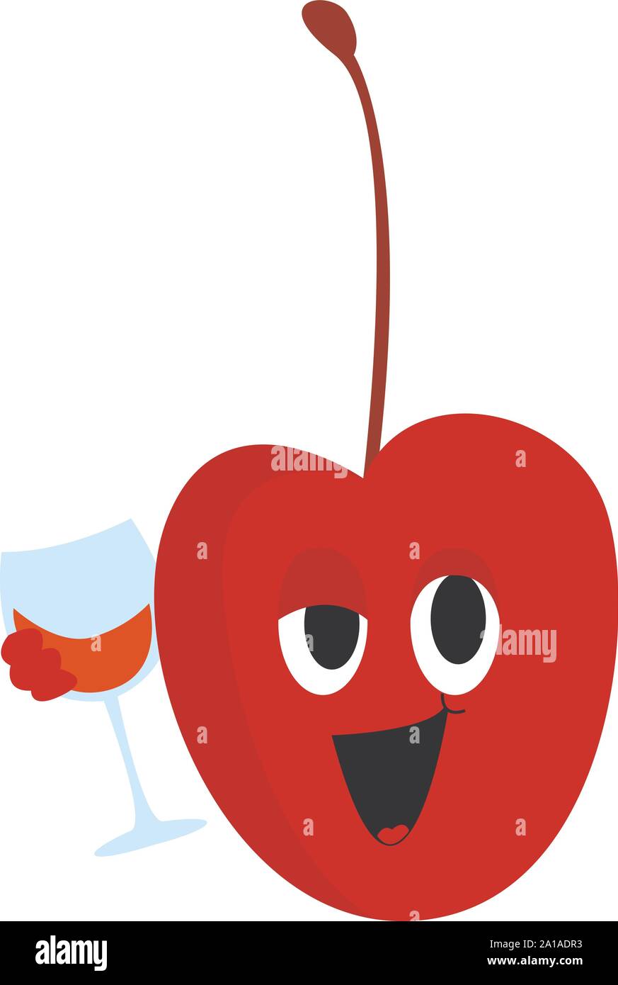 Cherry drink, illustration, vector on white background Stock Vector ...