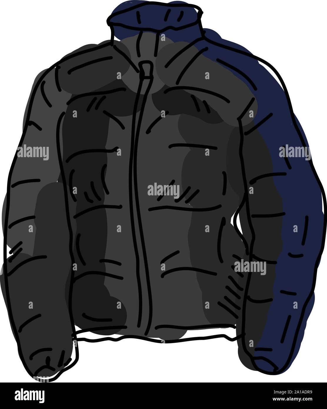 Black jacket, illustration, vector on white background Stock Vector ...