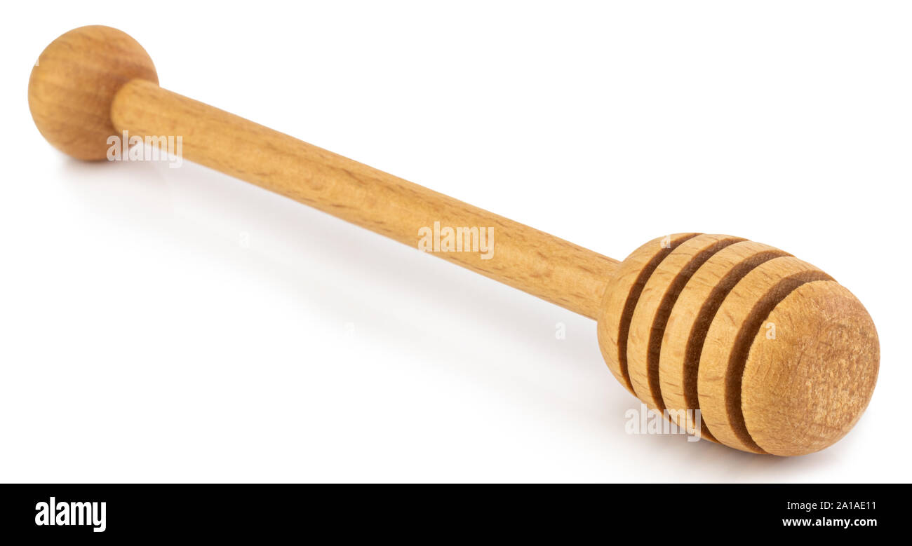 wooden honey stick isolated on white background Stock Photo - Alamy