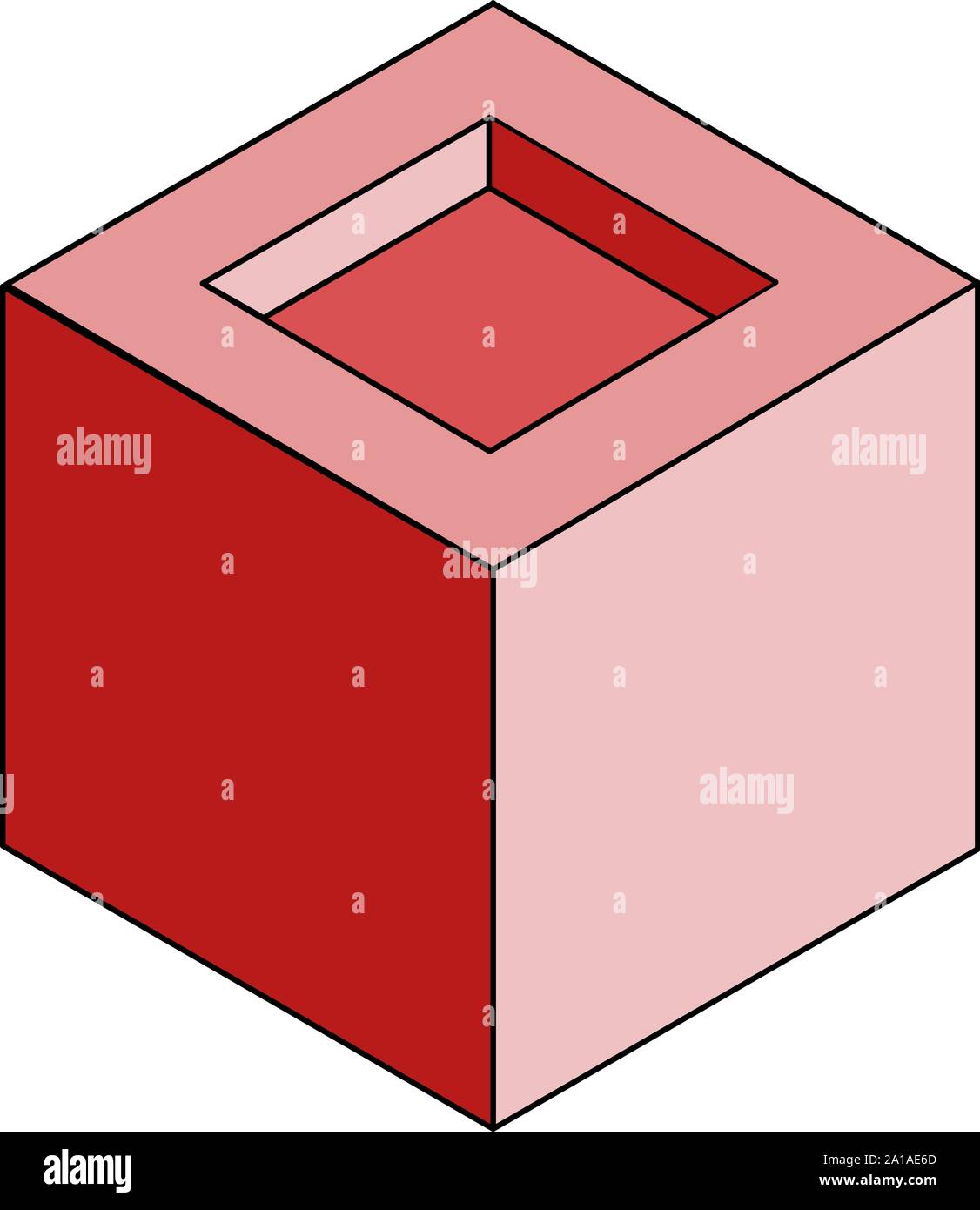 Red box, illustration, vector on white background Stock Vector Image ...