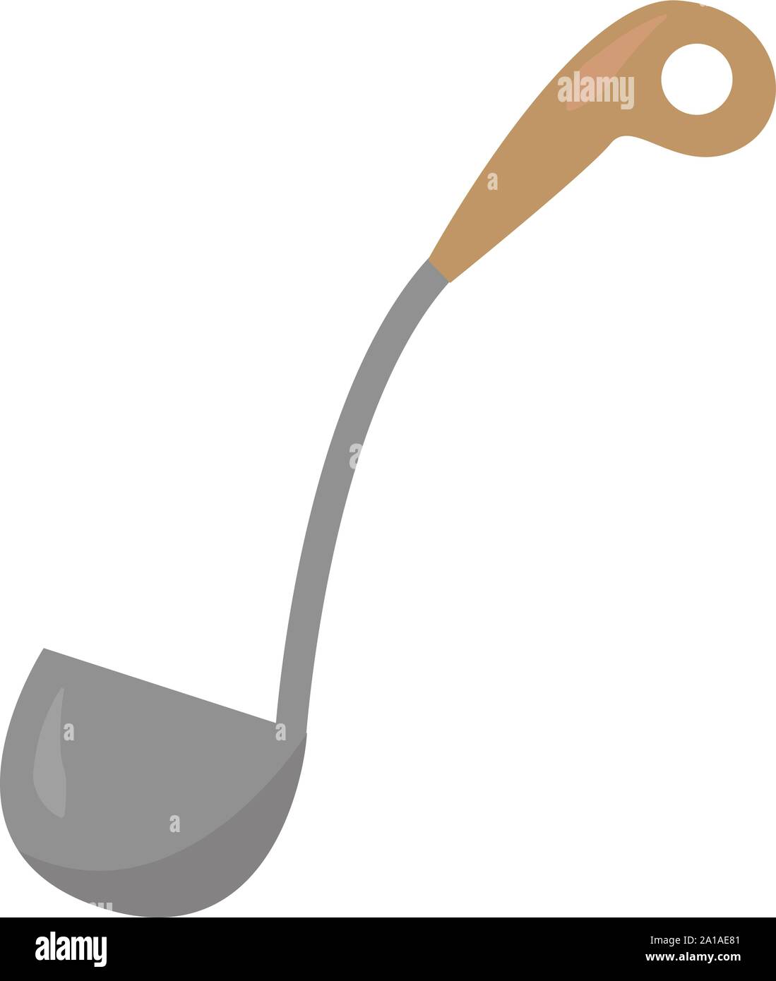 Ladle, illustration, vector on white background Stock Vector Image ...