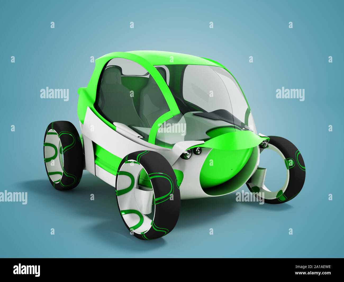 Modern electric car for city for green airport with white insets ...