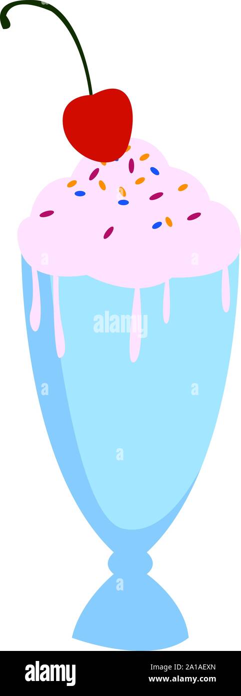 Milkshake, illustration, vector on white background Stock Vector Image ...