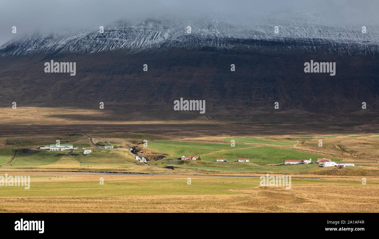 Farmland near Borgarnes, Iceland Stock Photo - Alamy