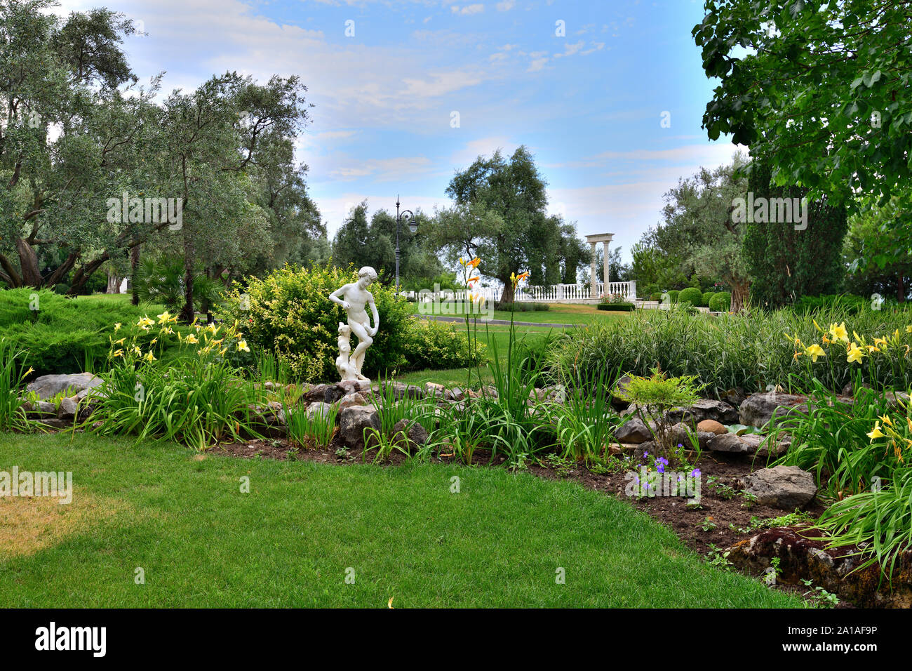 Partenit, Crimea - July 8. 2019. A sculpture in Park landscape art ...