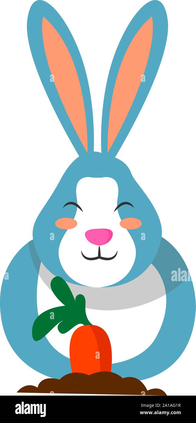 Happy bunny, illustration, vector on white background Stock Vector ...