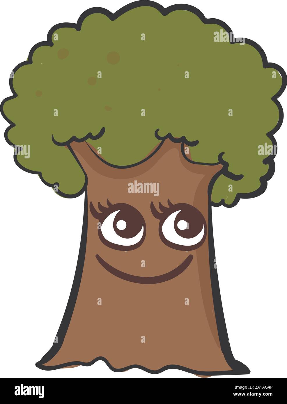 Happy tree, illustration, vector on white background Stock Vector Image ...