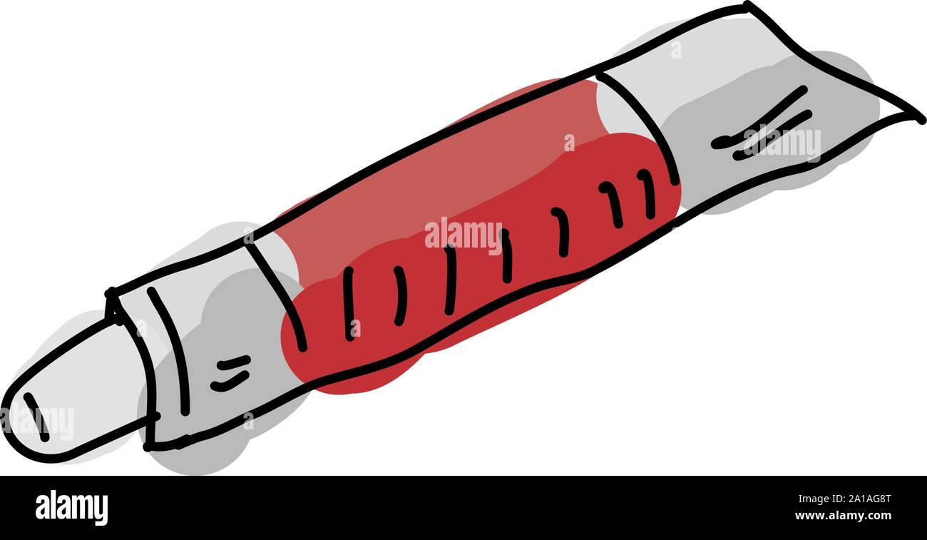 Paste in tube, illustration, vector on white background Stock Vector ...