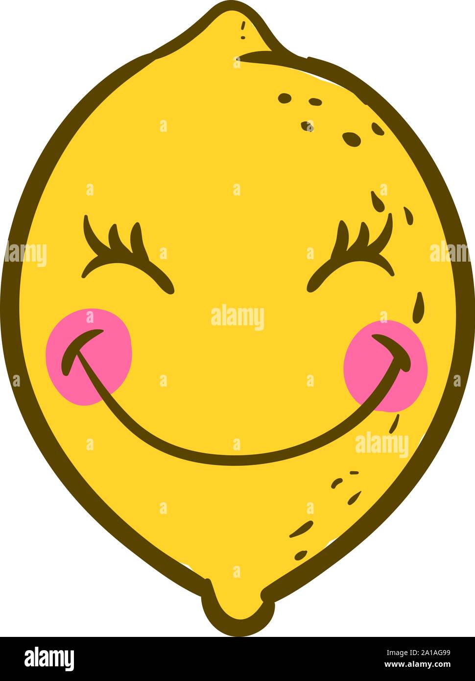 Cute lemon, illustration, vector on white background Stock Vector Image ...