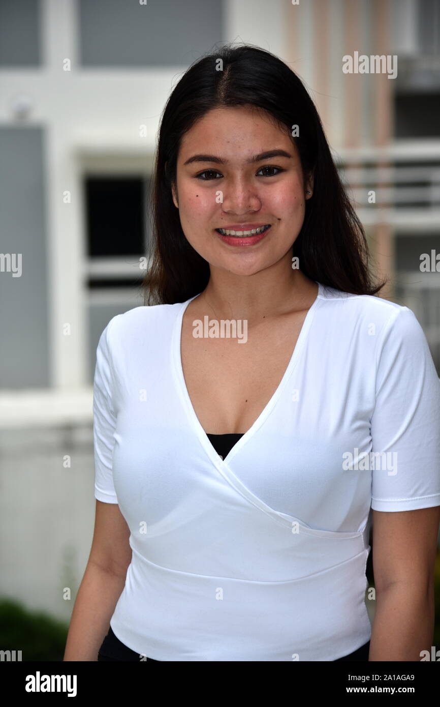 A Beautiful Filipina Female Smiling Stock Photo - Alamy