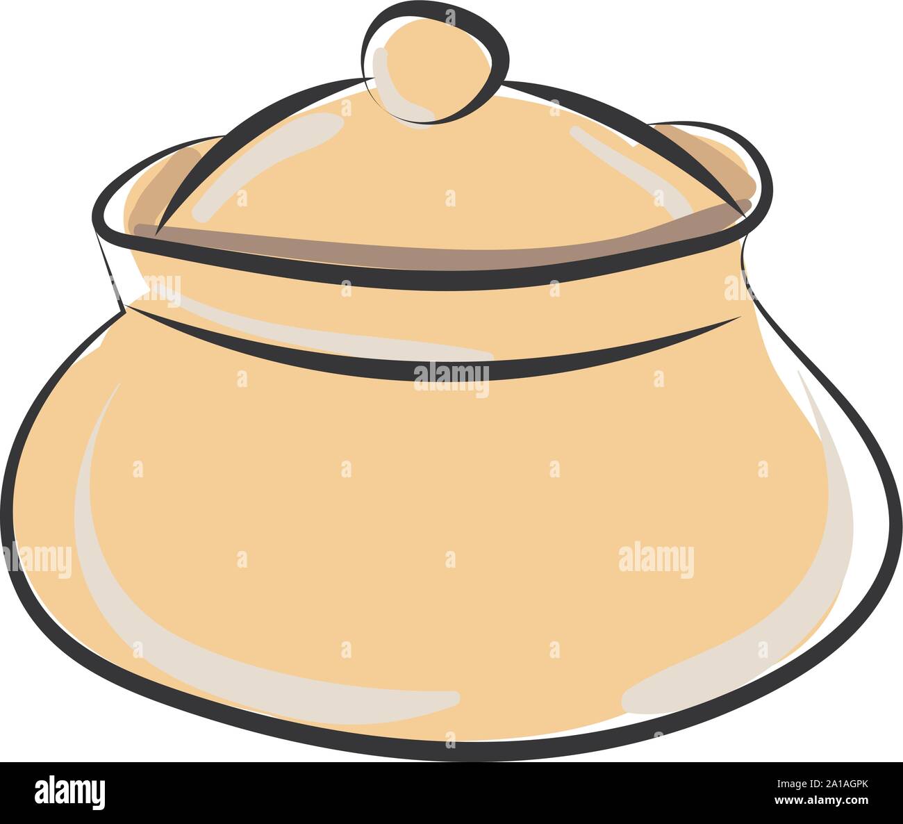 Yellow pot, illustration, vector on white background Stock Vector Image ...