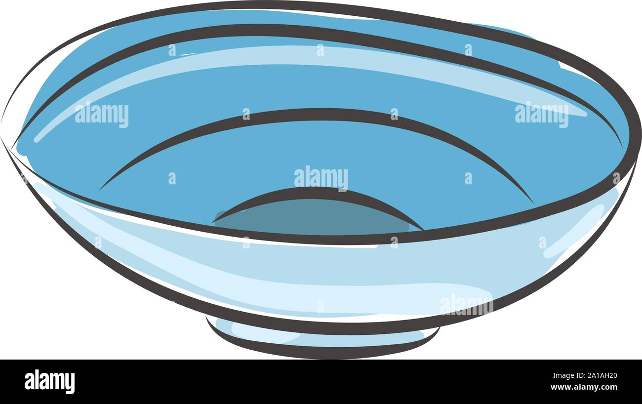 Blue plate, illustration, vector on white background Stock Vector Image ...