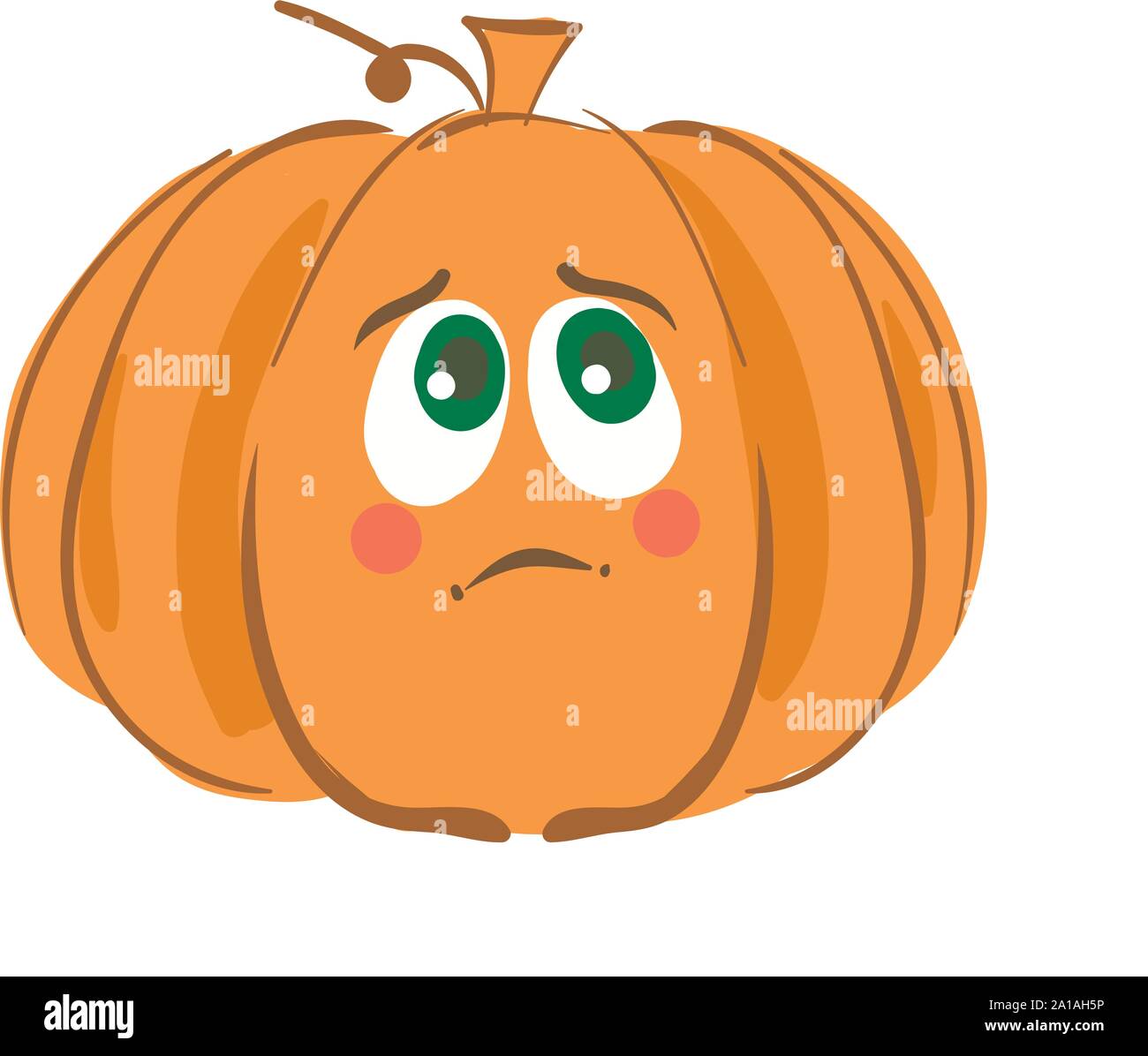 Sad pumkin, illustration, vector on white background Stock Vector Image ...