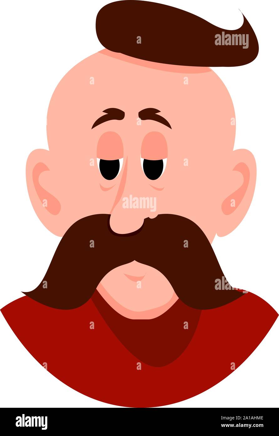 Sad man, illustration, vector on white background Stock Vector Image ...