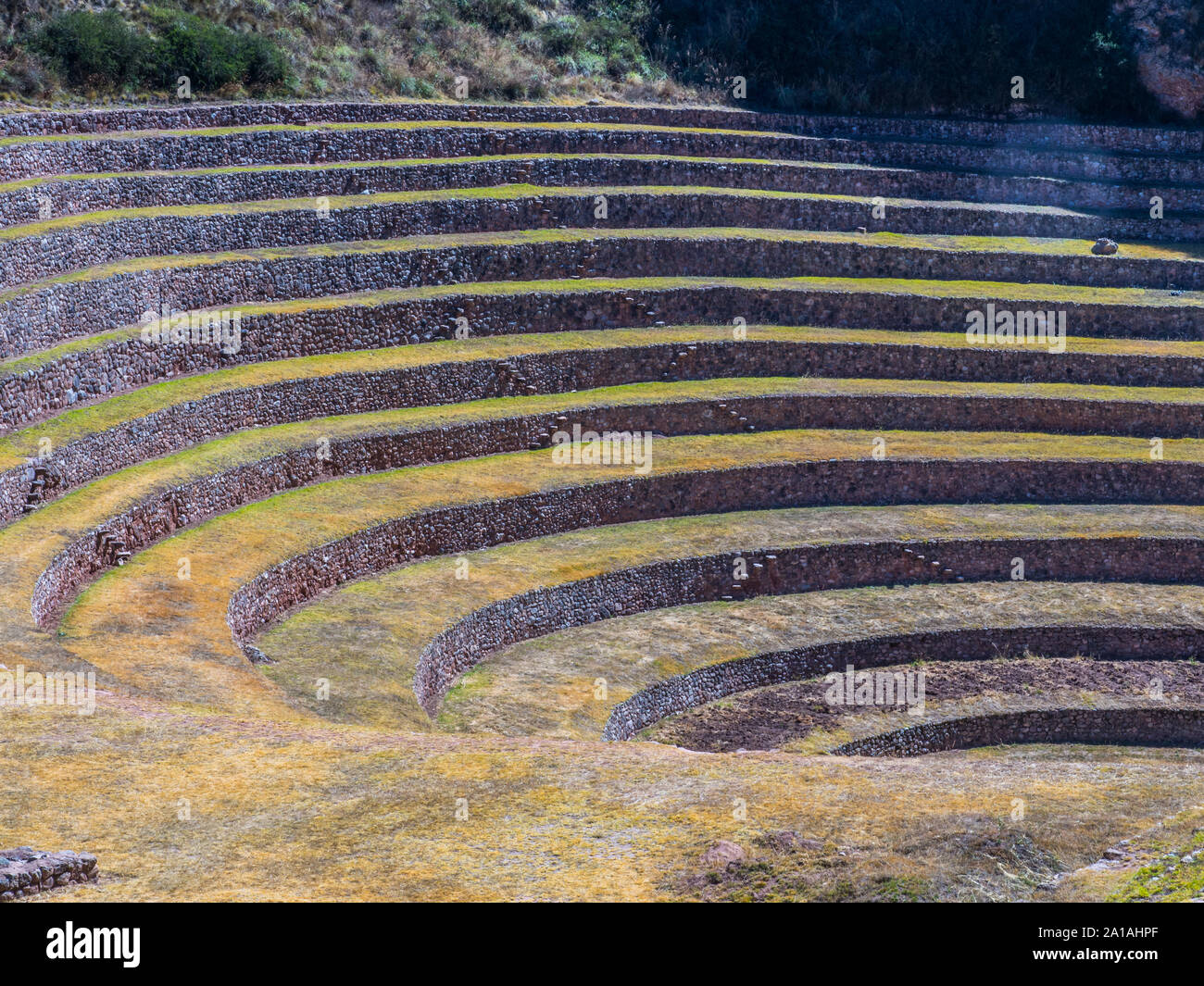 Moray, Incas experimental fields in the peruvian Andes at Cuzco, Peru ...