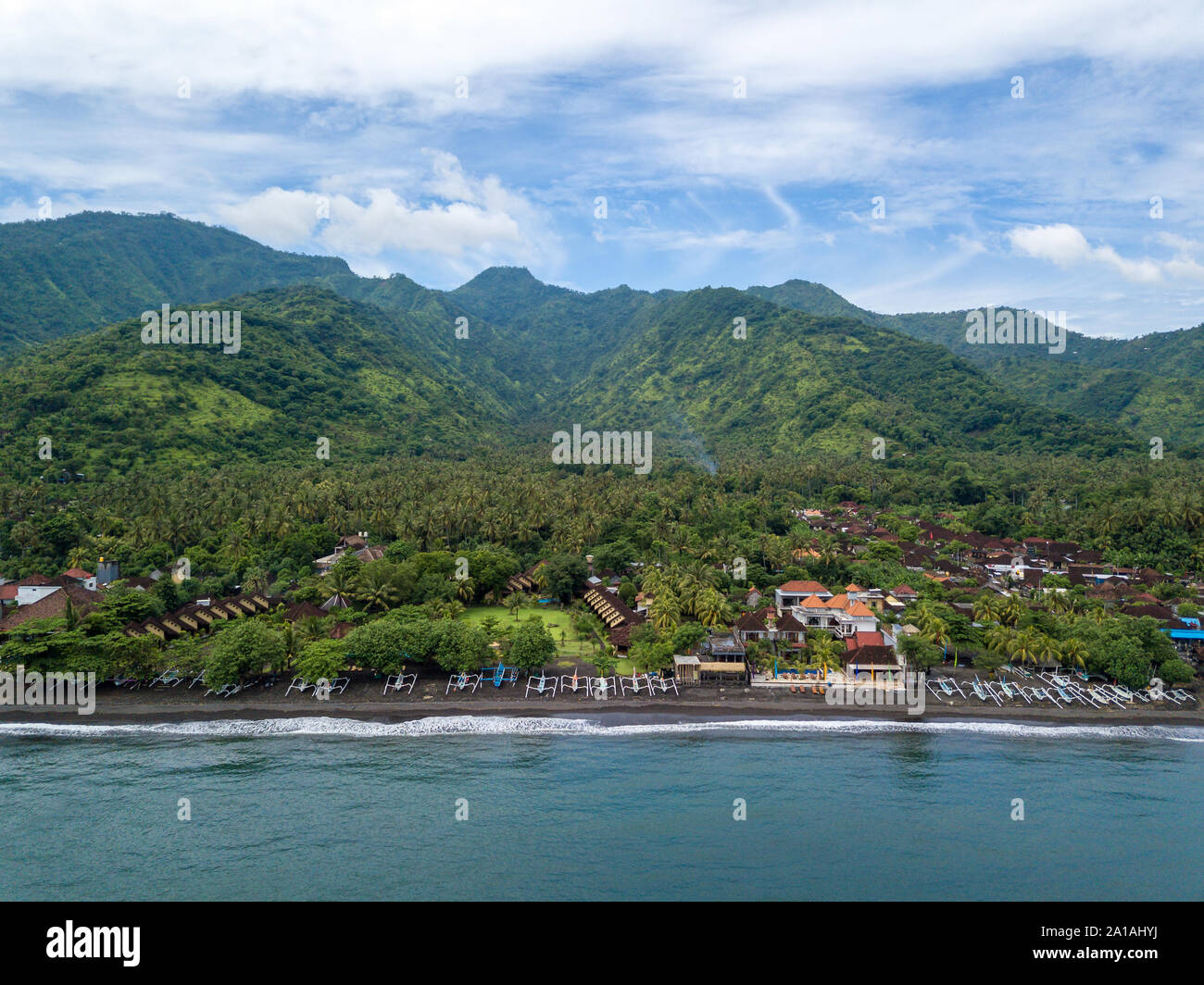 Aerial view of Amed beach in Bali, Indonesia Stock Photo - Alamy
