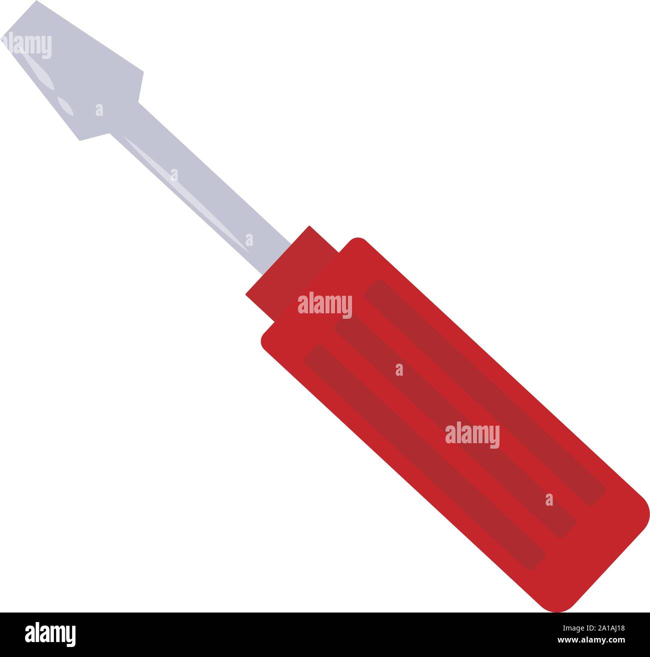 Red screwdriver, illustration, vector on white background Stock Vector ...
