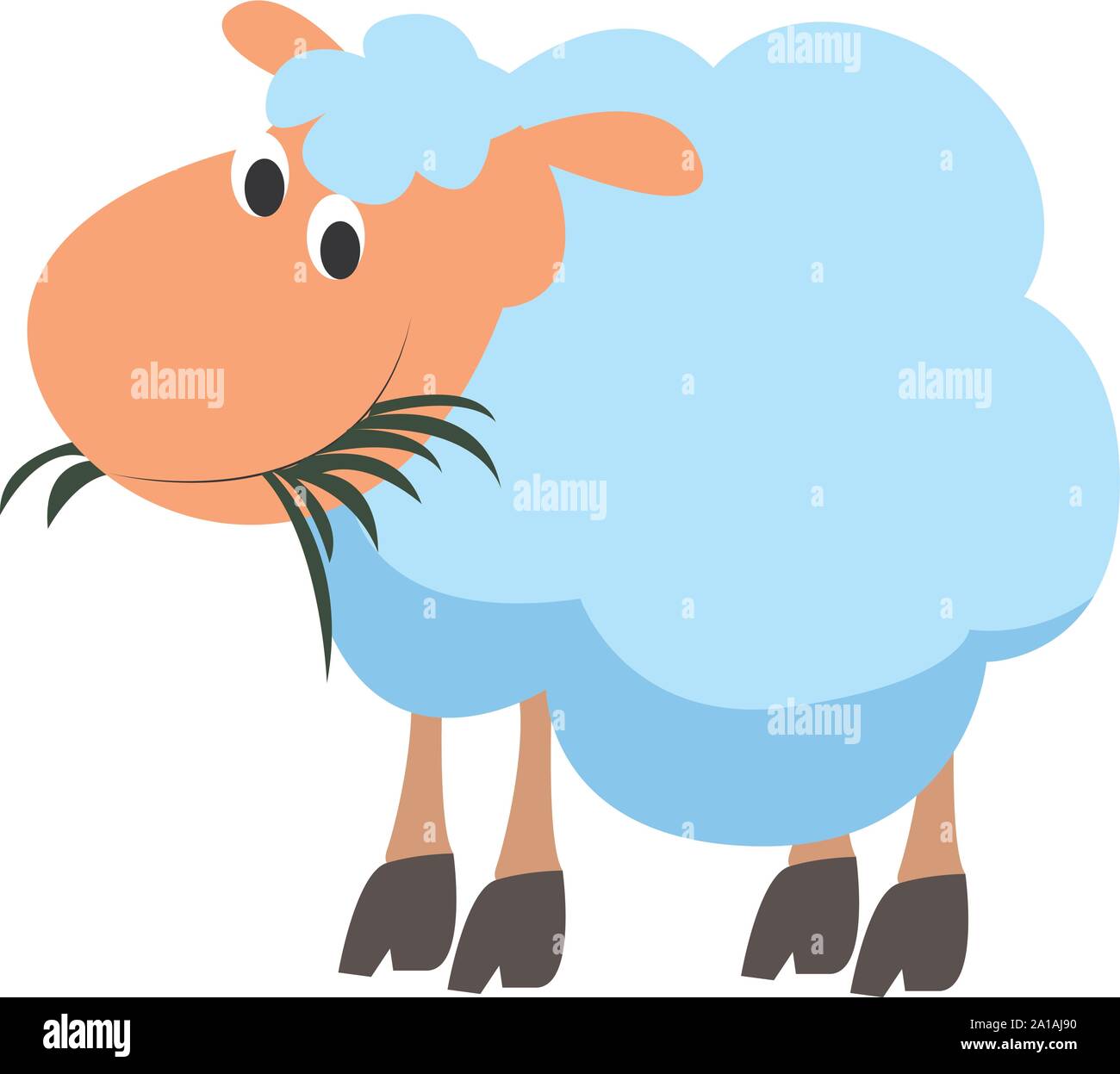 Happy sheep, illustration, vector on white background Stock Vector ...