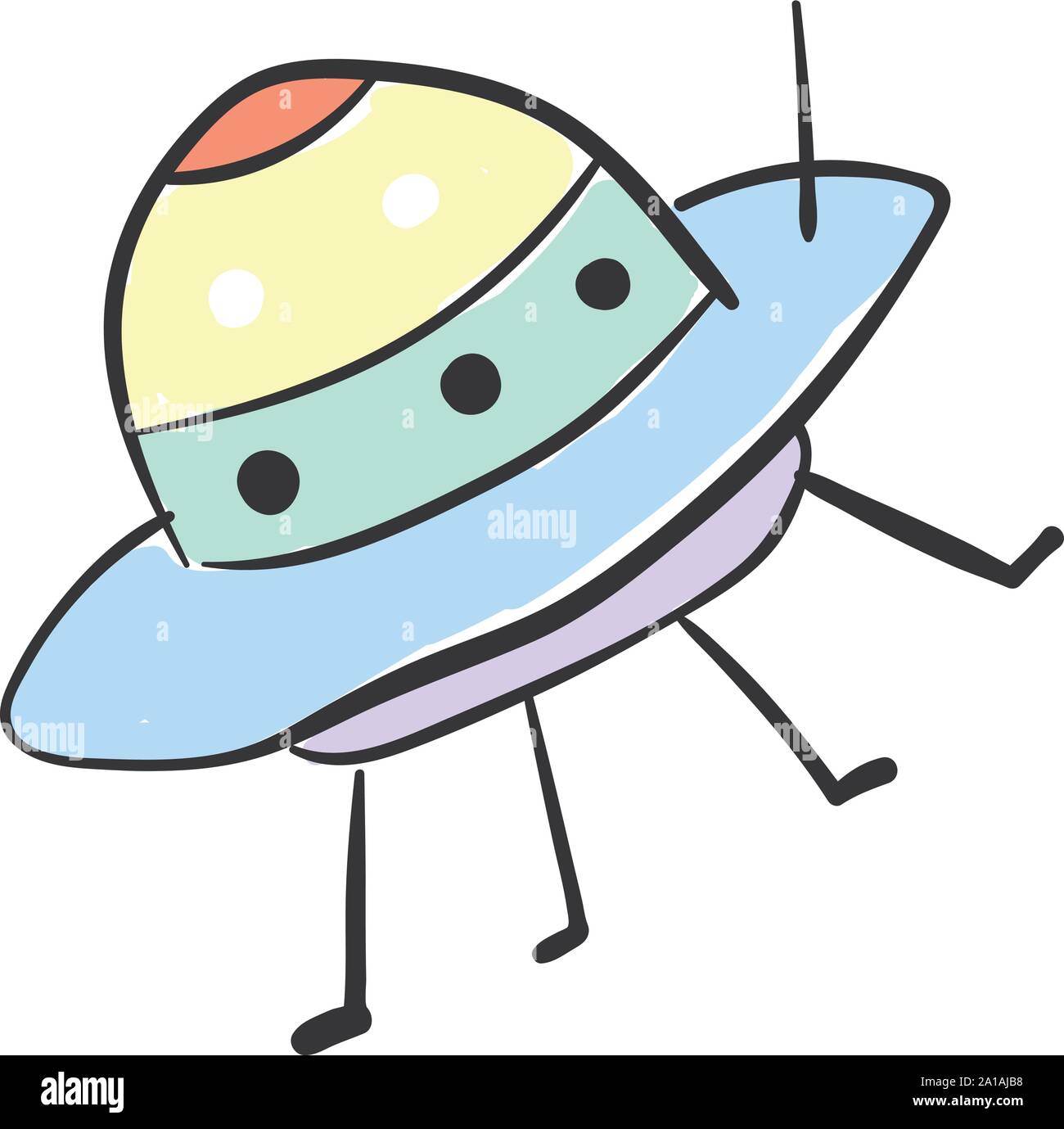 UFO, illustration, vector on white background Stock Vector Image & Art ...