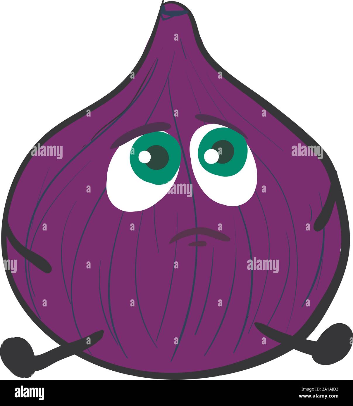 Sad fig, illustration, vector on white background Stock Vector Image ...