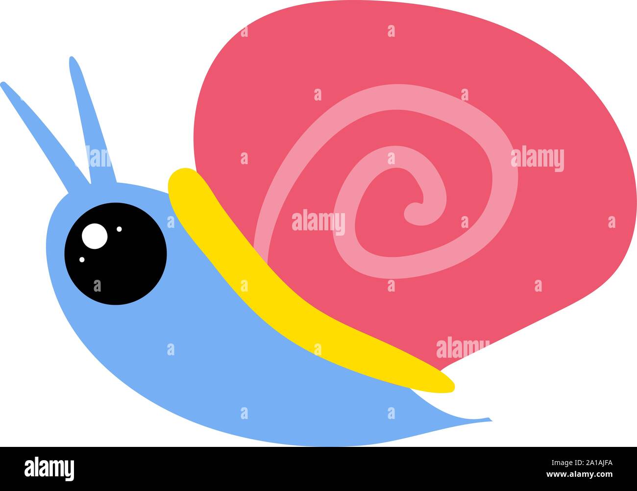 Cute snail, illustration, vector on white background Stock Vector Image ...