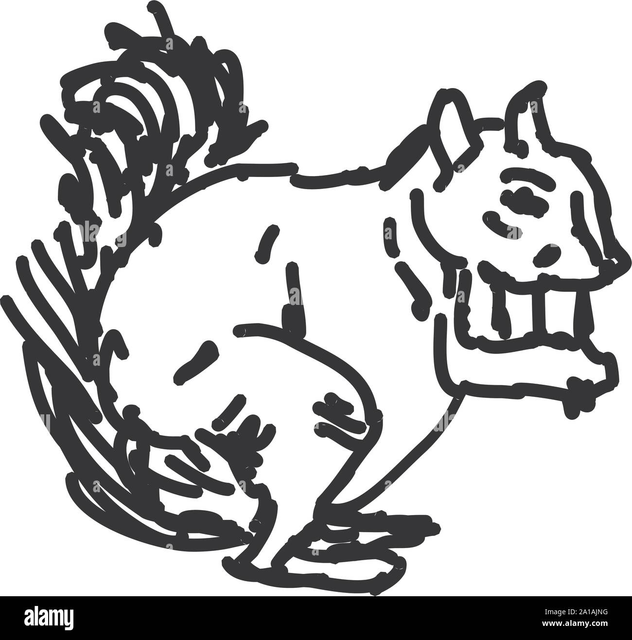 Squirrel drawing, illustration, vector on white background Stock Vector ...