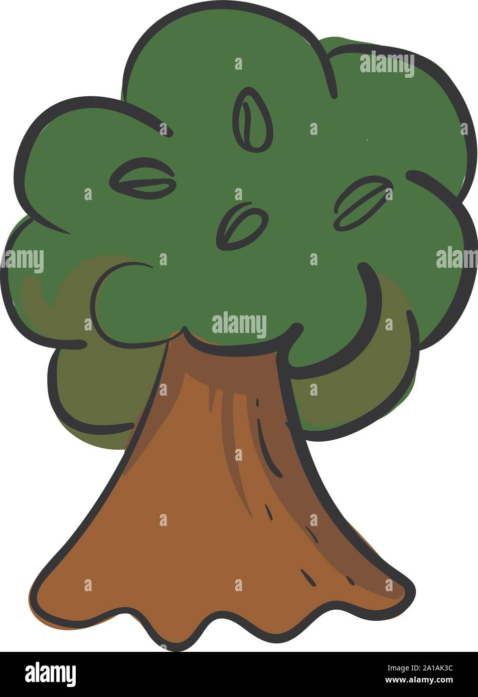 Small tree, illustration, vector on white background Stock Vector Image ...