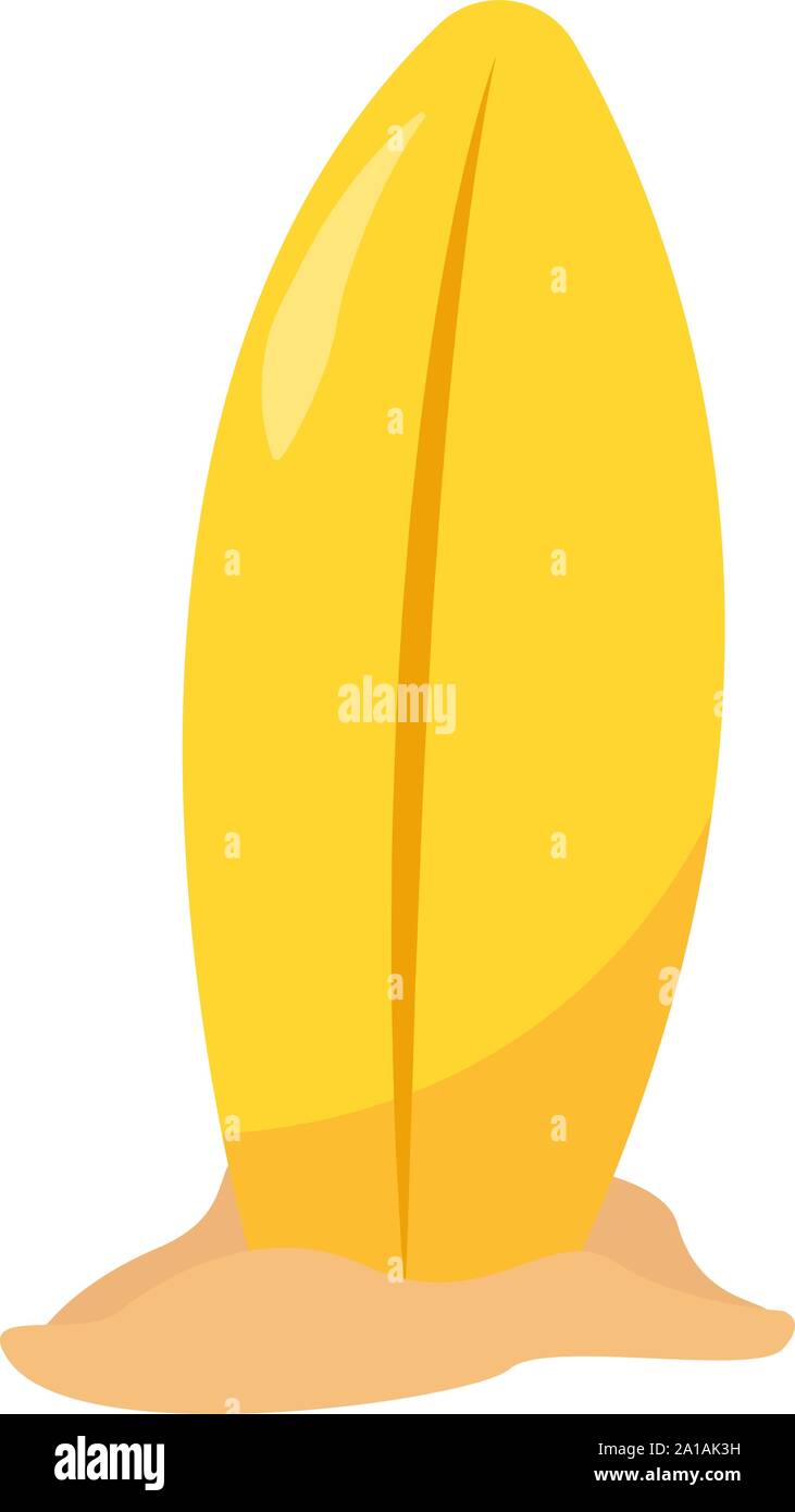 Yellow surfboard, illustration, vector on white background Stock Vector ...