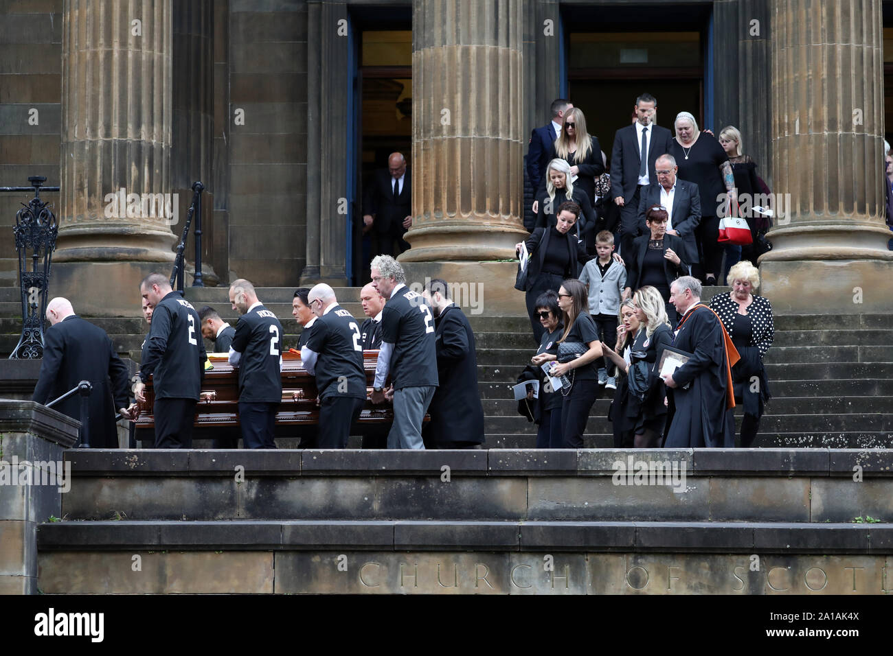 Pallbearer's including former Rangers players Michael Mols, Nacho Novo ...
