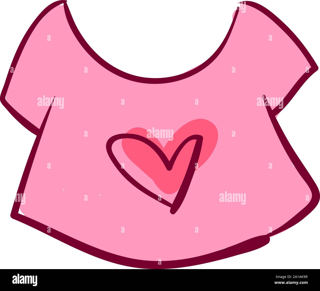 Pink t shirt, illustration, vector on white background Stock Vector ...