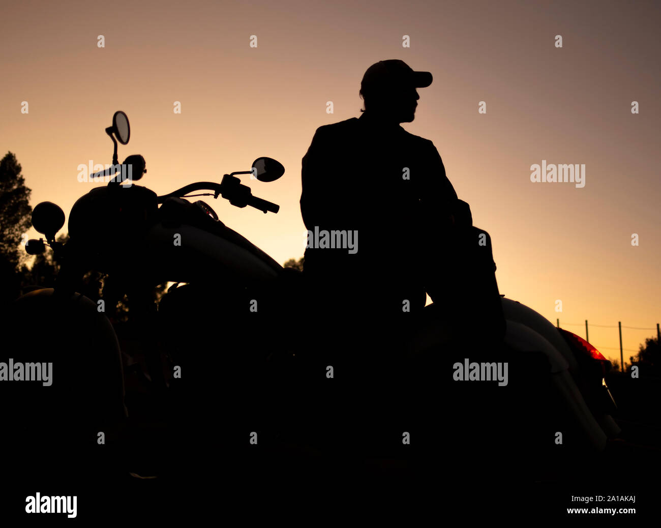 Motorcycle Silhouette Sunset
