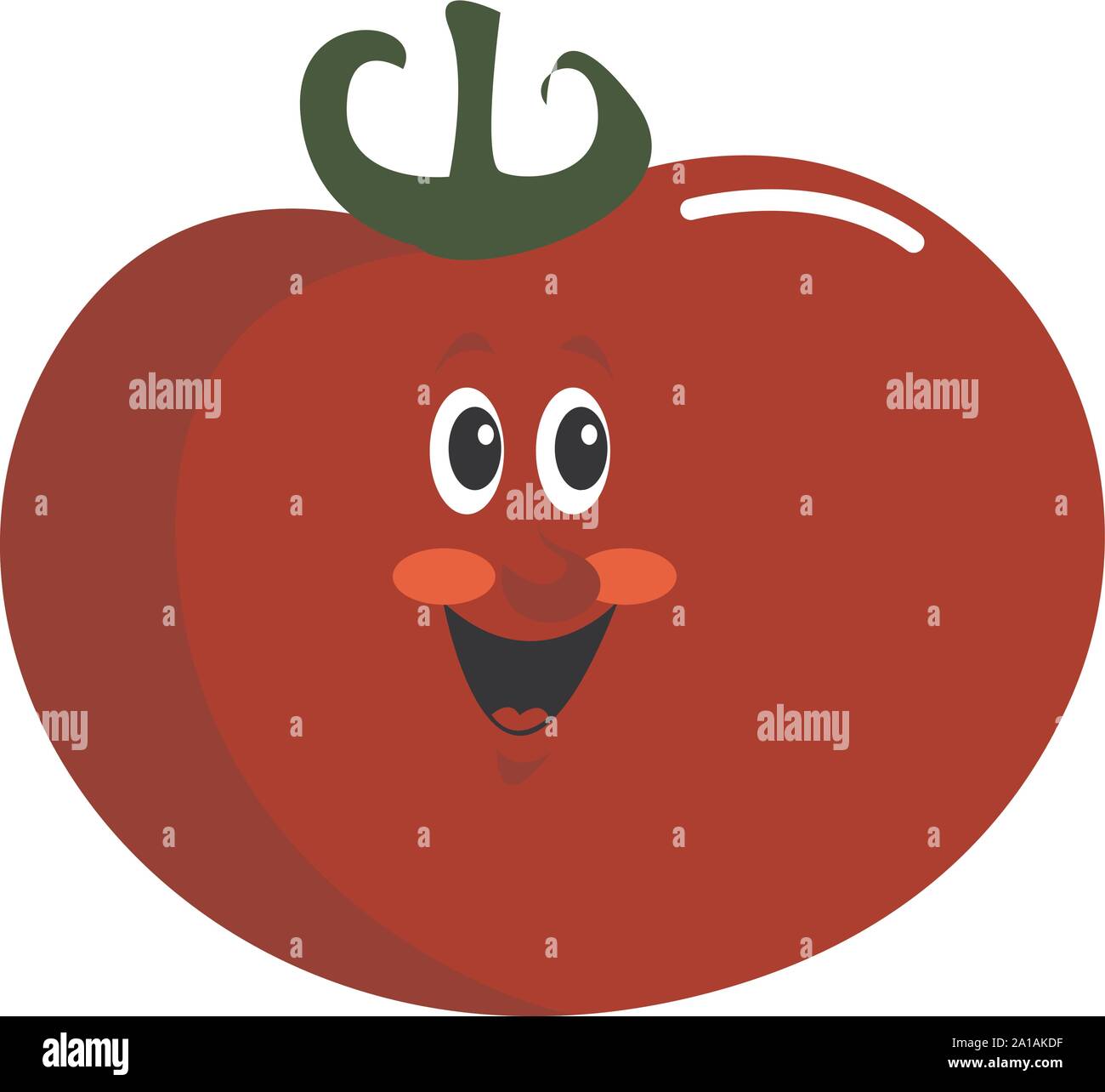 Happy tomato, illustration, vector on white background Stock Vector ...
