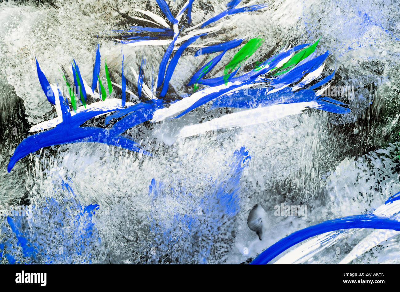 color abstract drawing painted on glass close up Stock Photo - Alamy