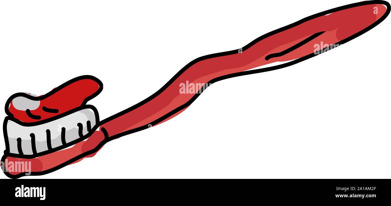 Tooth brush, illustration, vector on white background Stock Vector ...