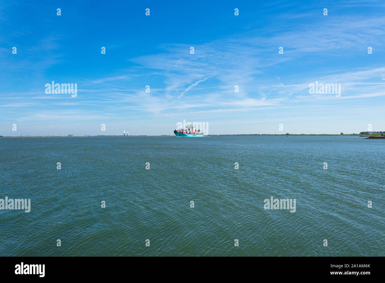 Walsoorden, Netherlands, September 15, 2019, the cargo ship Seago Line ...