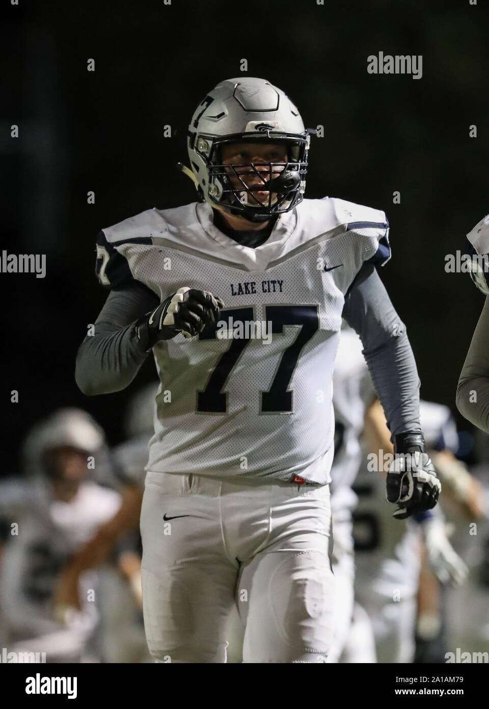 Football action with Lake City vs Lewis and Clark High School at Joe ...
