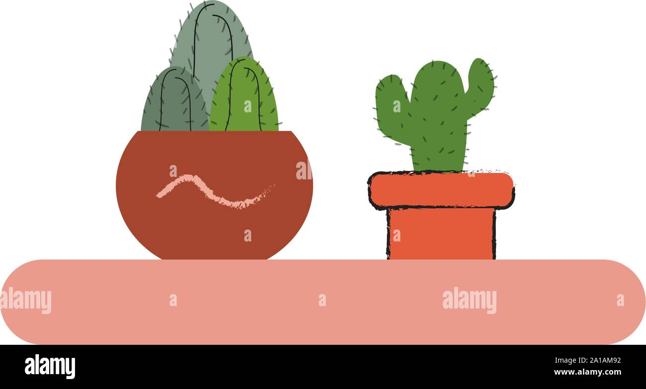 Plant and laptop on table Stock Vector Images - Alamy