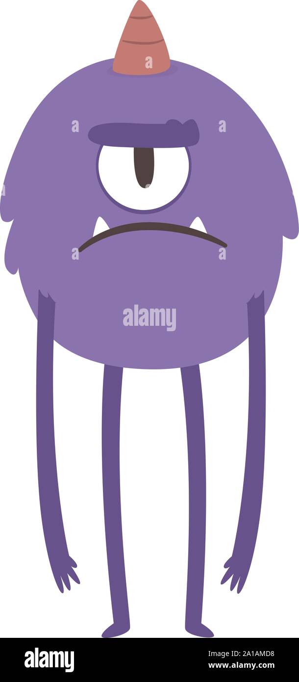Purple monster, illustration, vector on white background Stock Vector ...