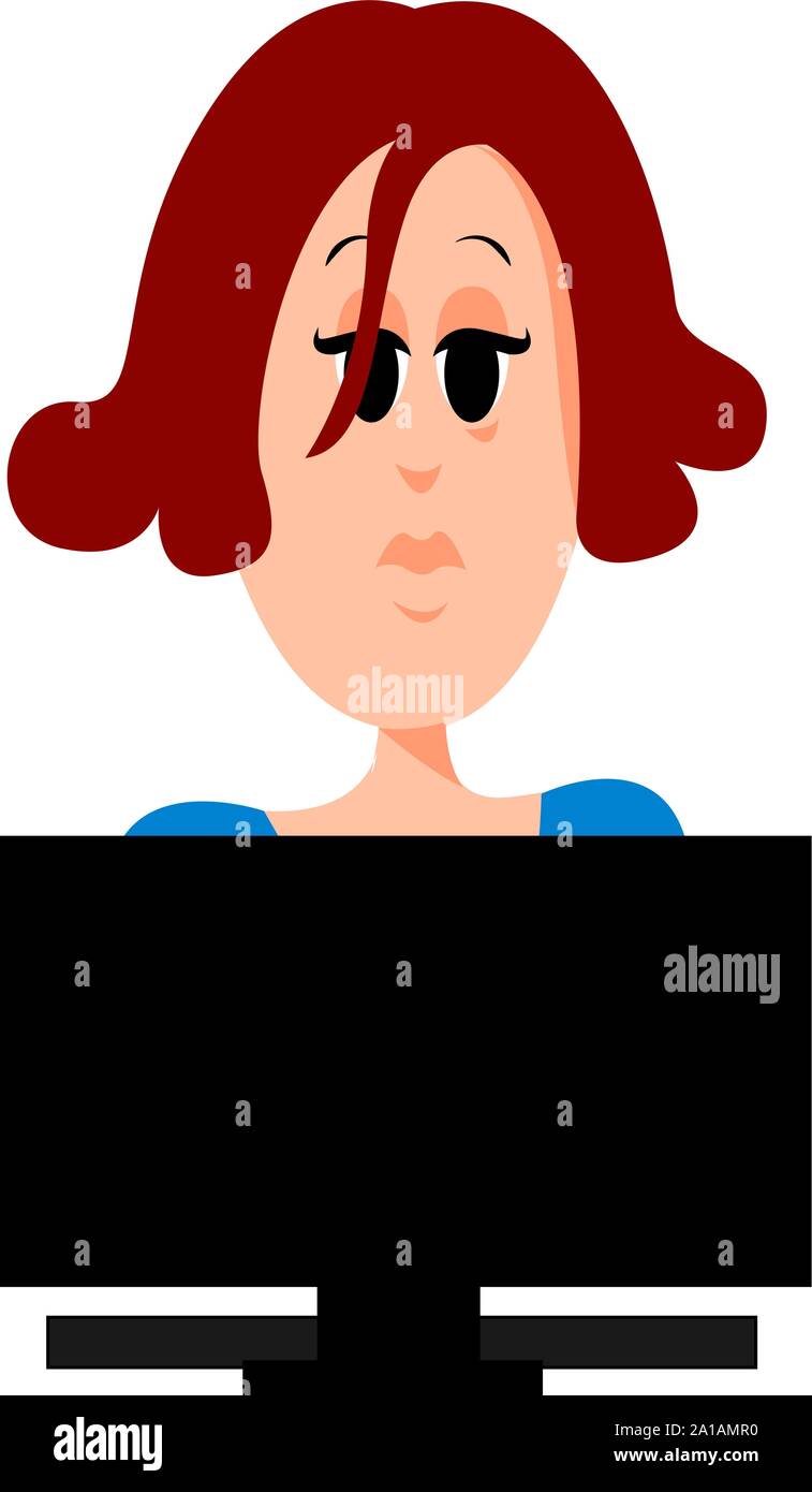 Working woman, illustration, vector on white background Stock Vector ...