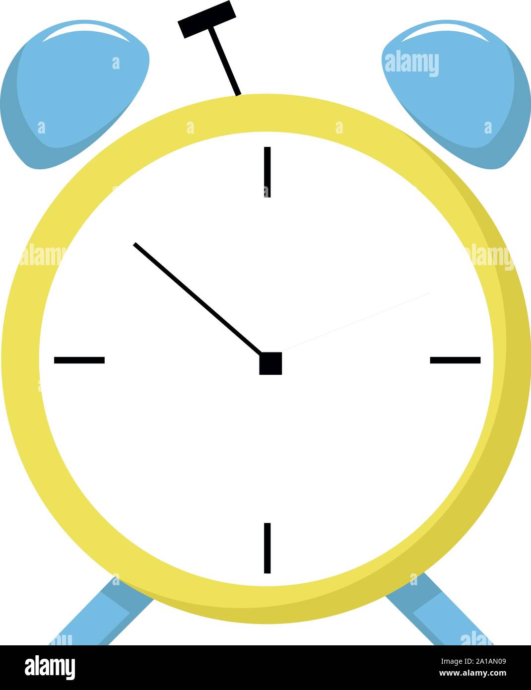 Yellow clock, illustration, vector on white background Stock Vector ...