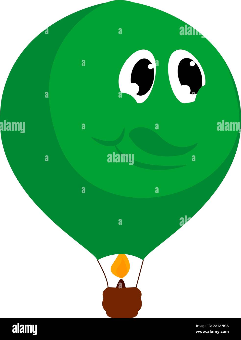 Green big balloon, illustration, vector on white background Stock ...