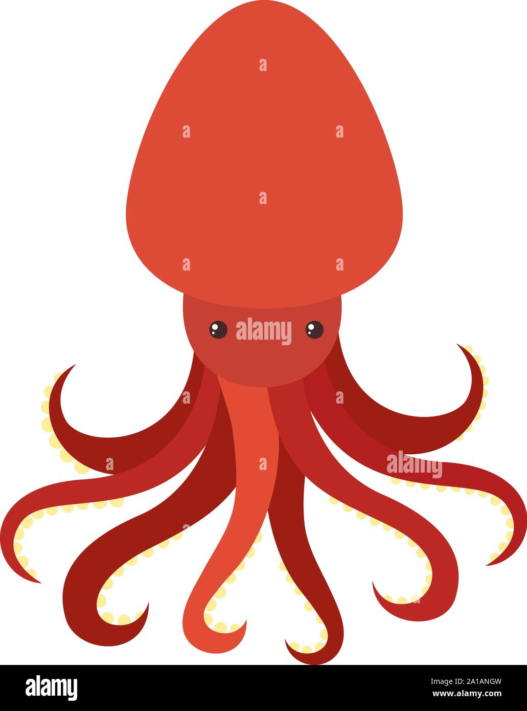 Red octopus, illustration, vector on white background Stock Vector ...